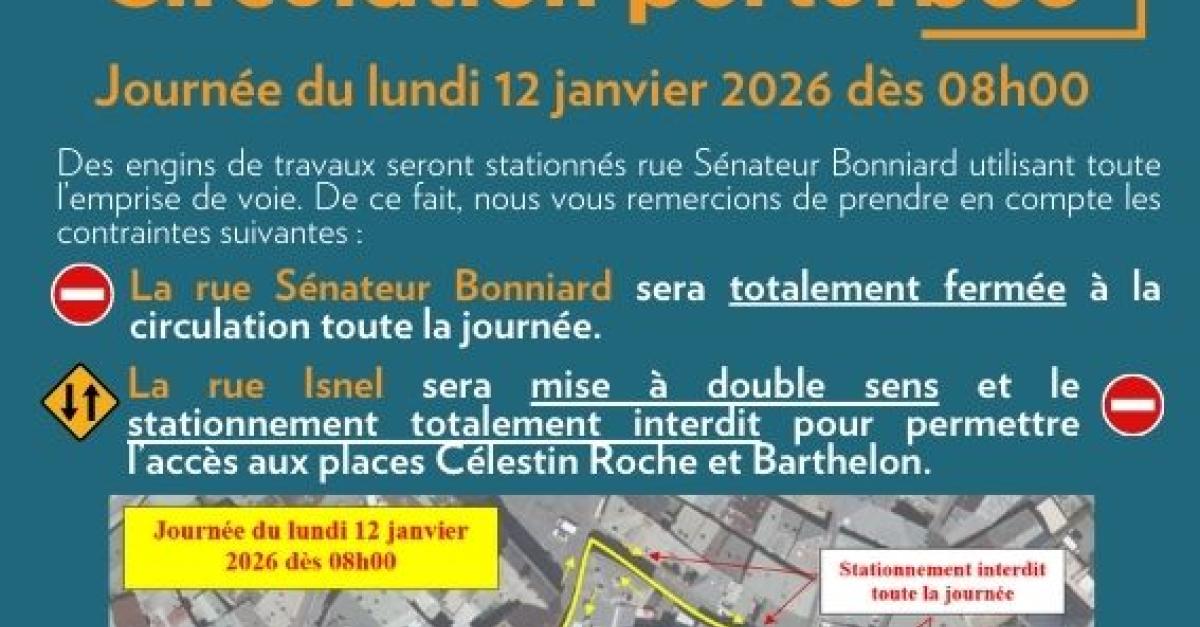 Travaux du Pôle Culturel - Circulation perturbée le lundi 12 janvier 2026