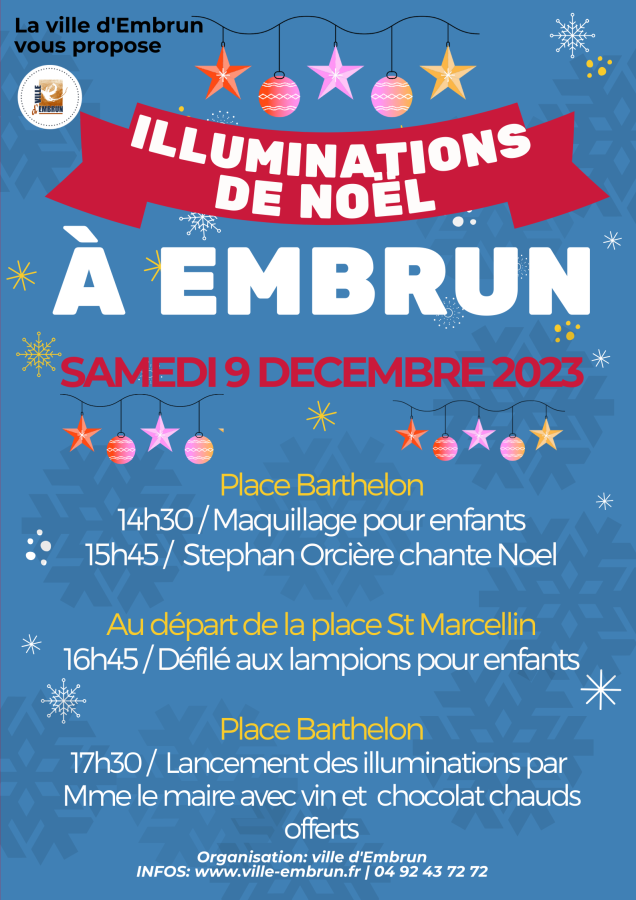 Lancement des illuminations de Noël samedi 9 décembre